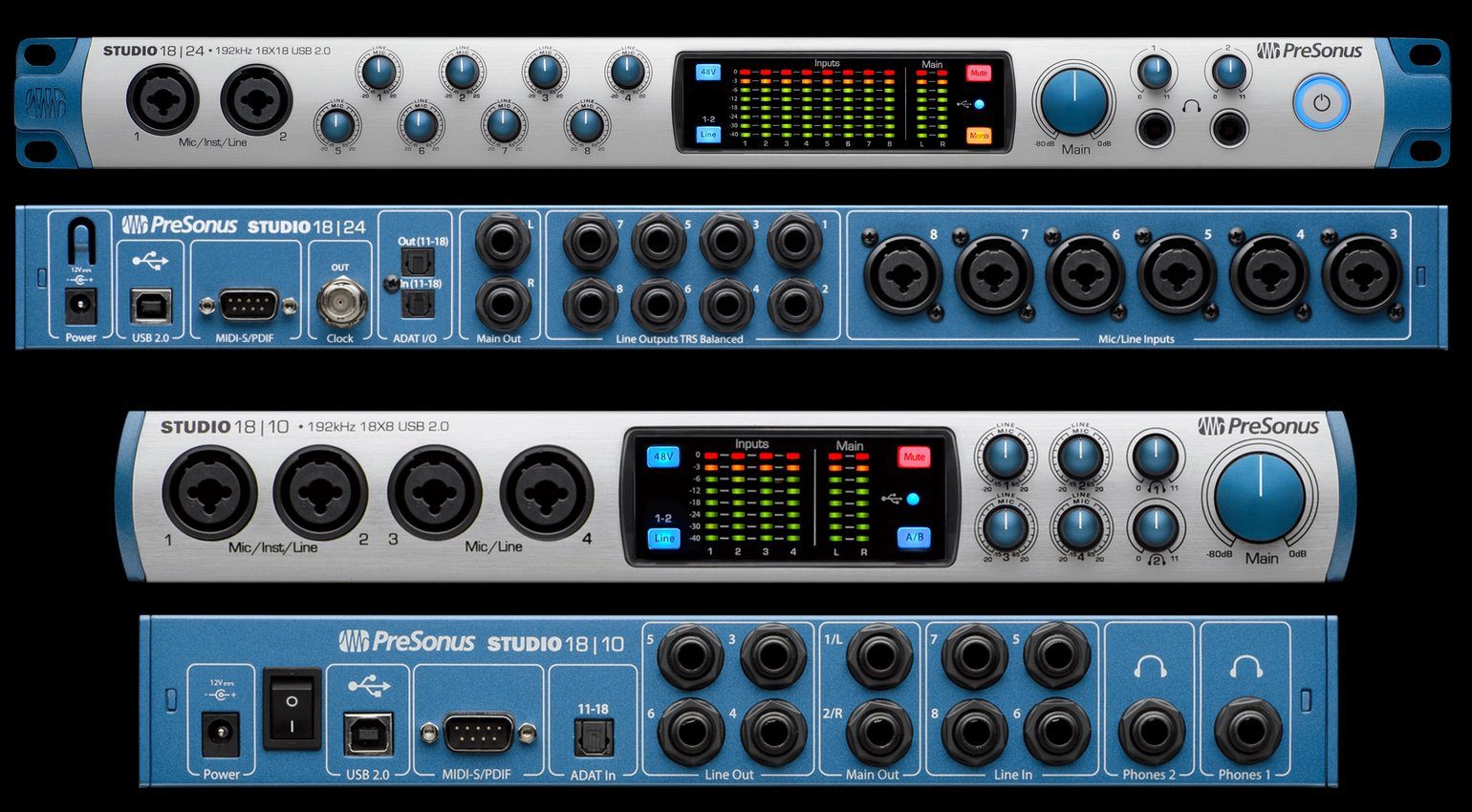 Presonus zeigt die drei neuen USB-Interfaces: AudioBox USB 96, Studio 2 ...