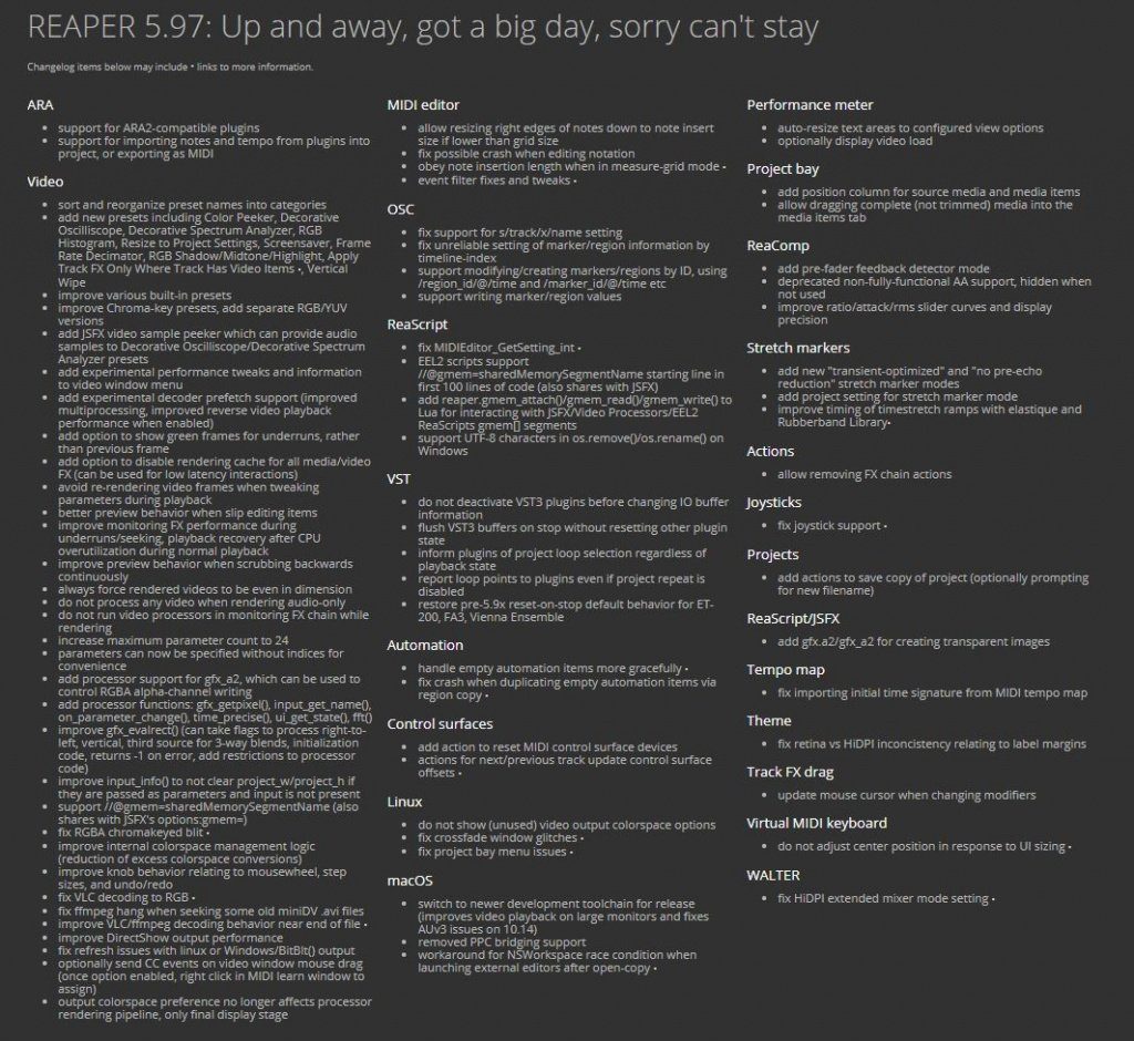 Reaper 5.97 kann jetzt ARA 2 und mehr Videosachen - gearnews.de