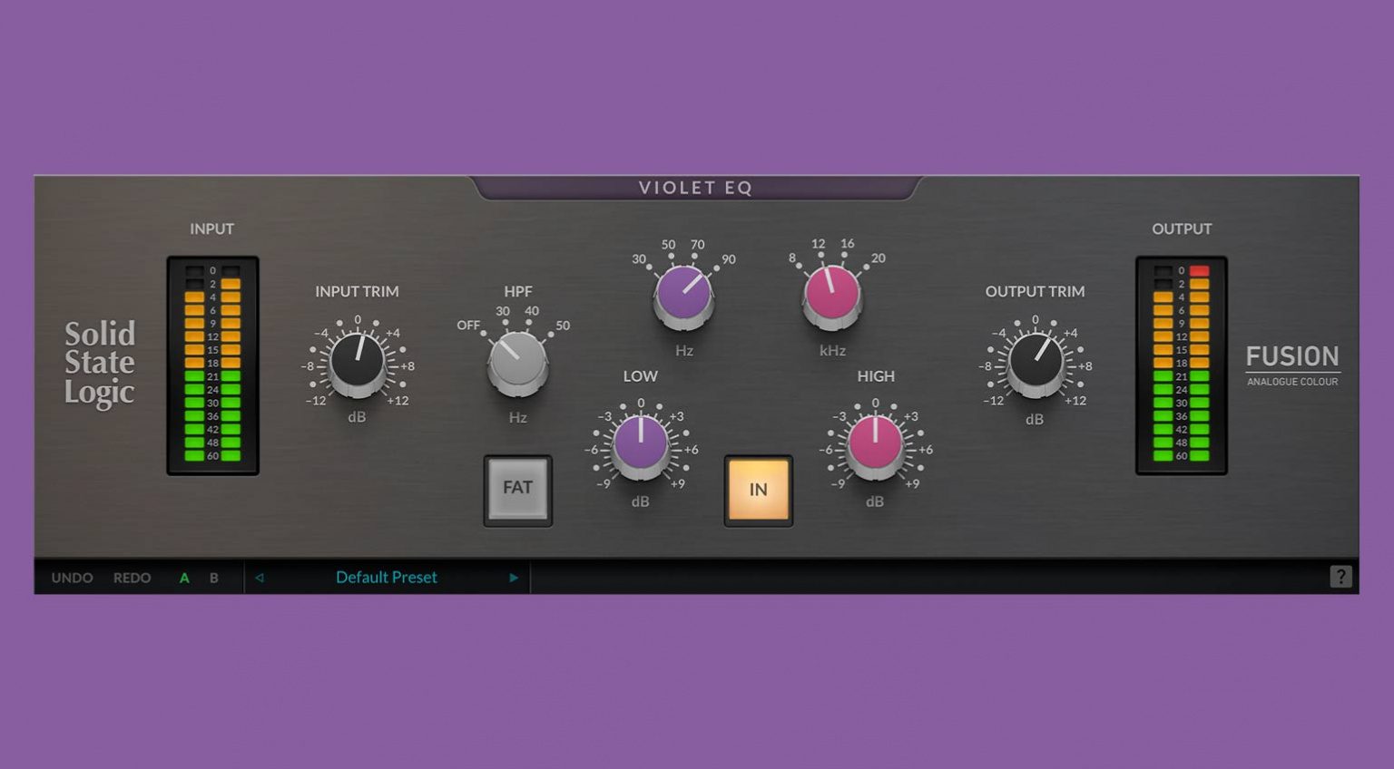 SSL Fusion Violet EQ Plug-in: 2-Band-Equalizer mit FAT-Prozessor ...
