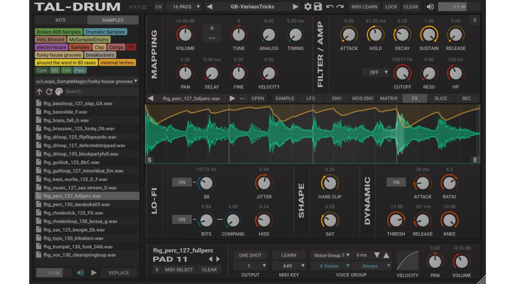 TAL Software TAL-DRUM: Drum Sampler Deluxe für 60 Euro - gearnews.de