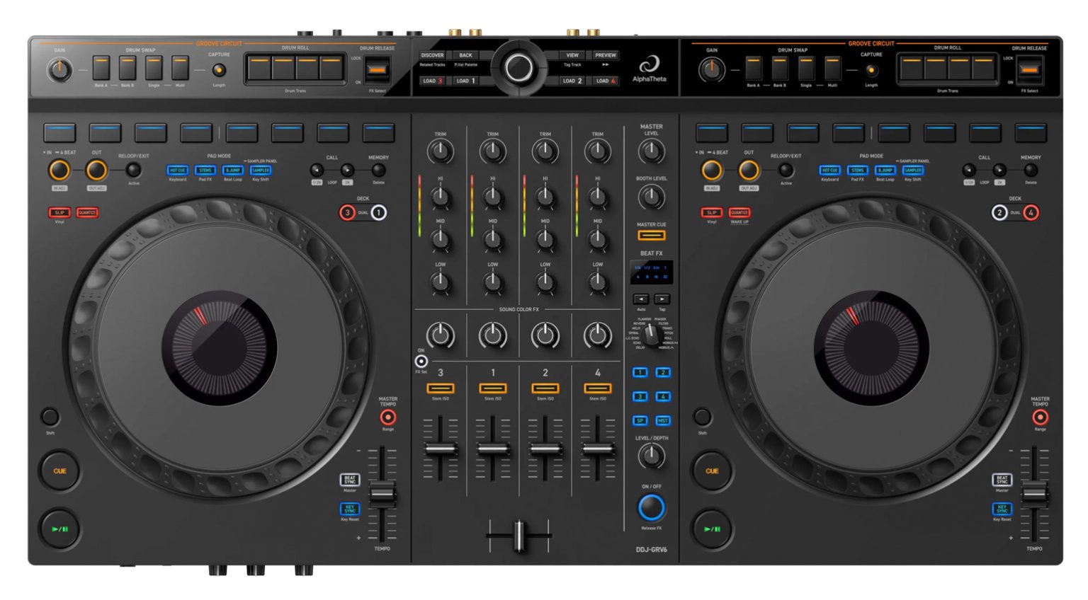 AlphaTheta DDJ-GRV6: DJ-Controller mit Groove Circuit